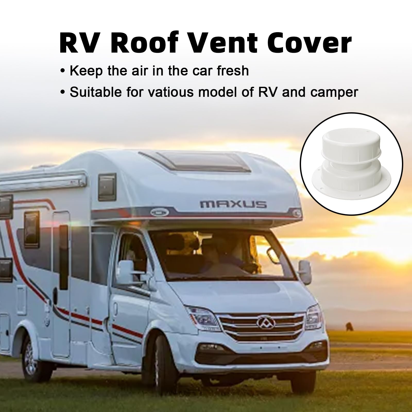 VOANZO 2PCS RV Plumbing Vent Cap Kit RV Roof Sewer Vent Cover Cap House ...