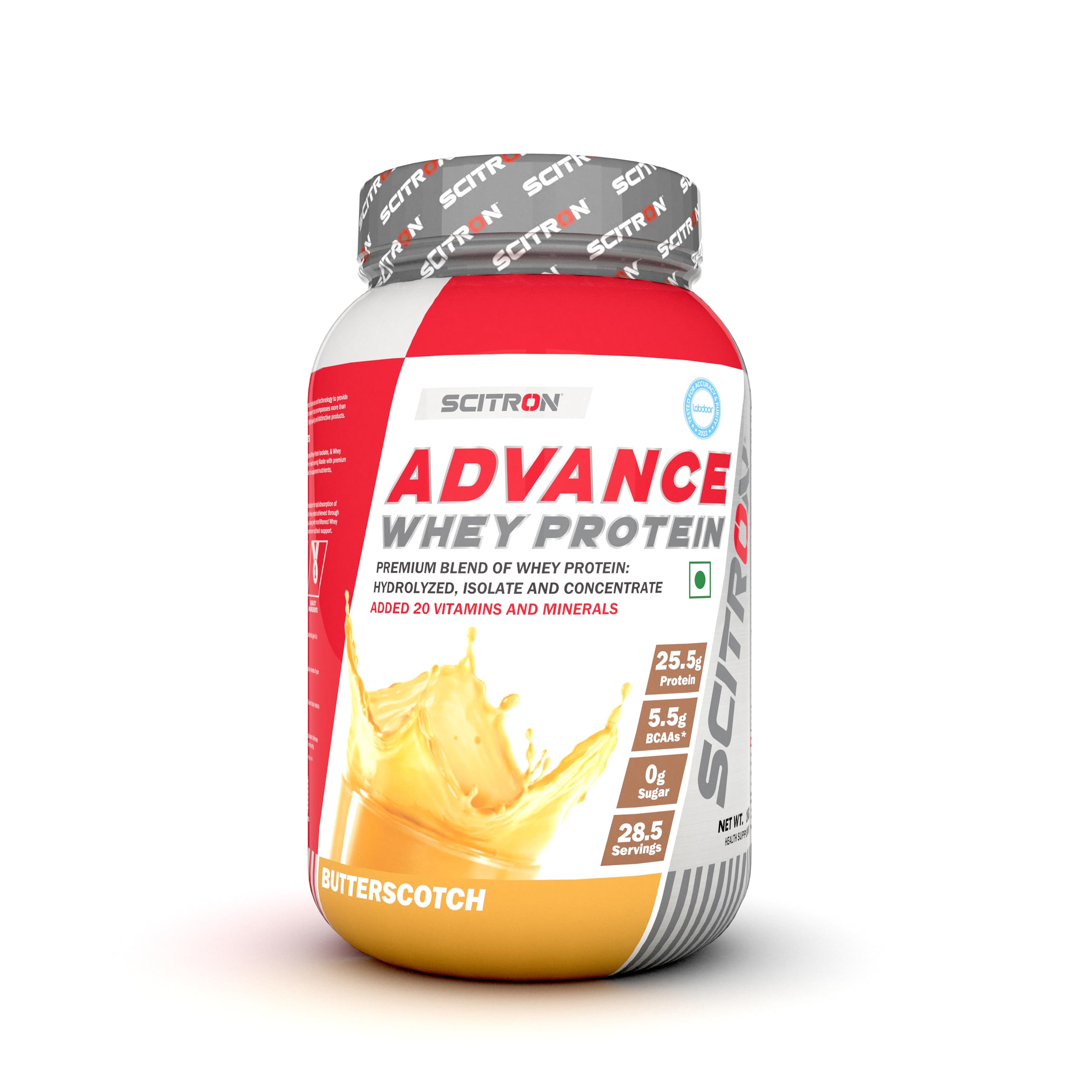 Scitron Advance Whey Protein 1Kg Butterscotch (28.5 Servings, 25.5g ...