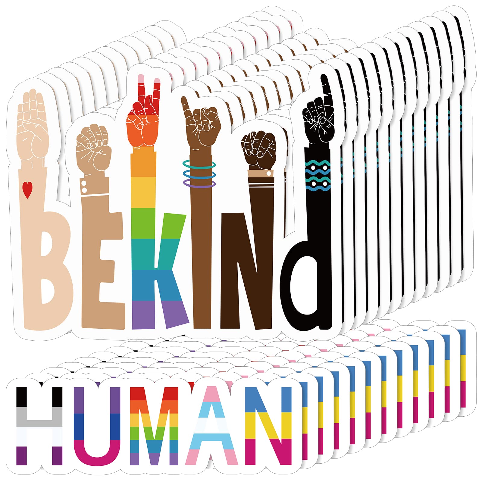 Snapklik.com : Be Kind Stickers Pride Stickers Human Rainbow Pride ...