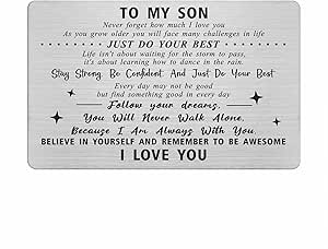 Amazon.com : Fetiger Son Birthday Card from Mom and Dad, My Son Gifts ...