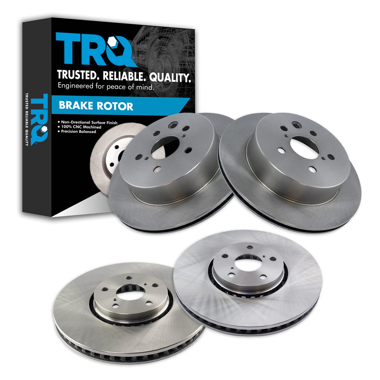 TRQ Brake Rotor Set Compatible with 2006-2015 Lexus