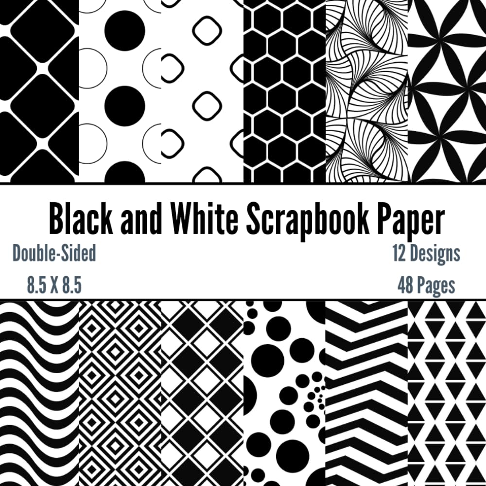 Amazon.com: Black and White Scrapbook Paper: 48 Pages of Black and ...