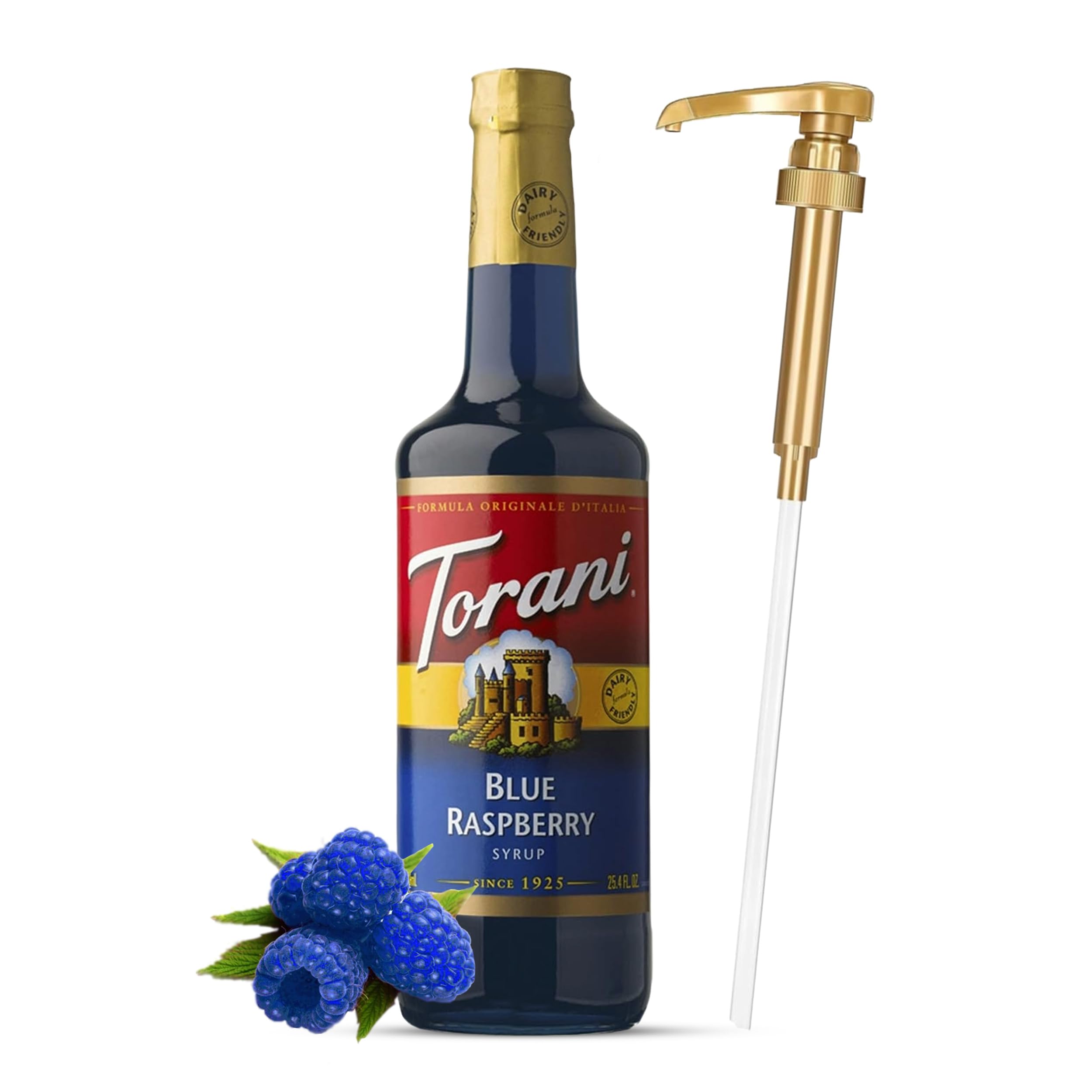 Snapklik.com : Jimoco Syrup Pump Dispenser + Torani Blue Raspberry Syrup