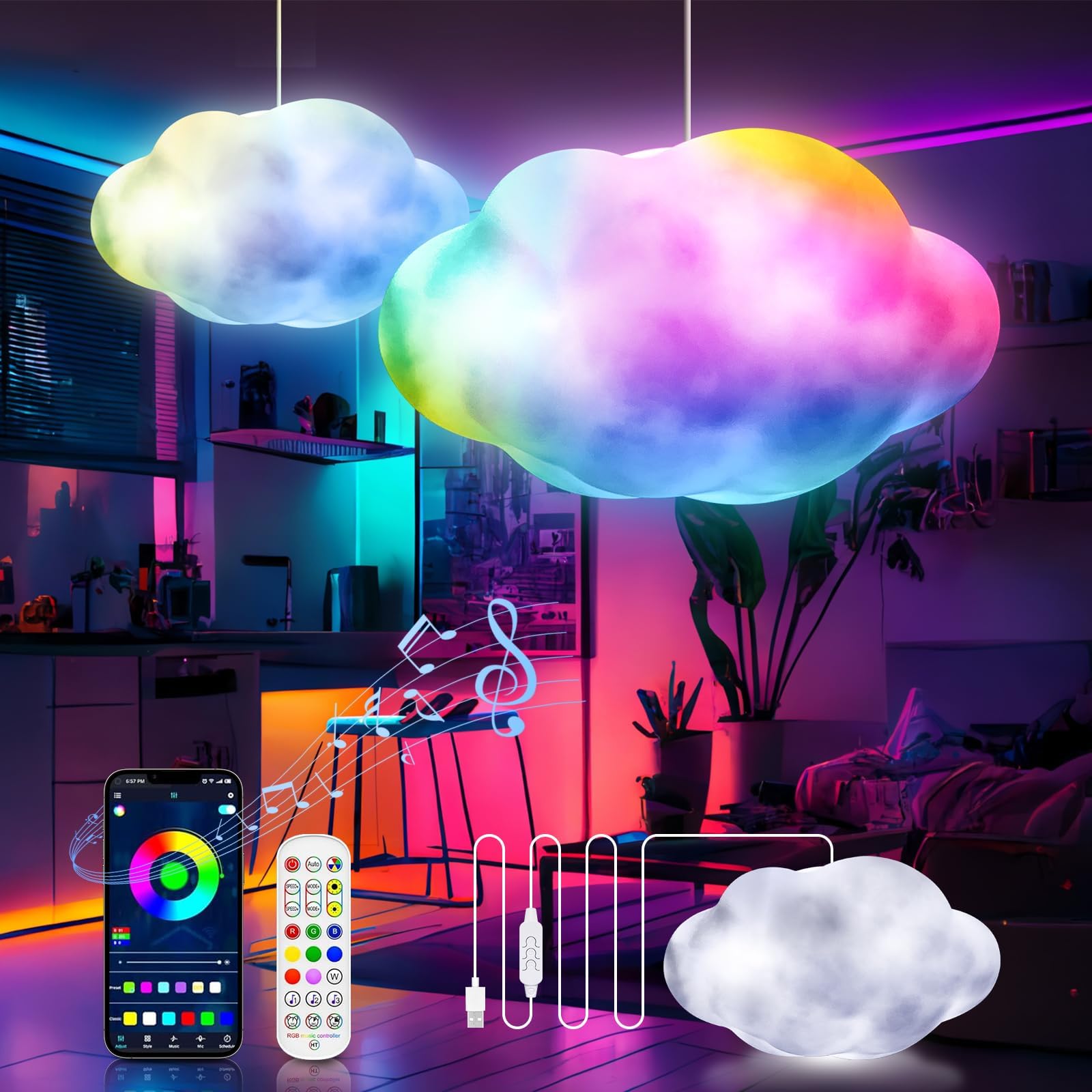 Amazon.com: FLAGTOP LED Cloud Light for Bedroom, Floating Cloud Light ...