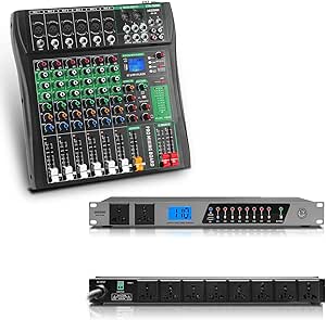 Amazon.com: 6 Channel Audio Mixer 10 Outlet Power Conditioner Set : Musical Instruments
