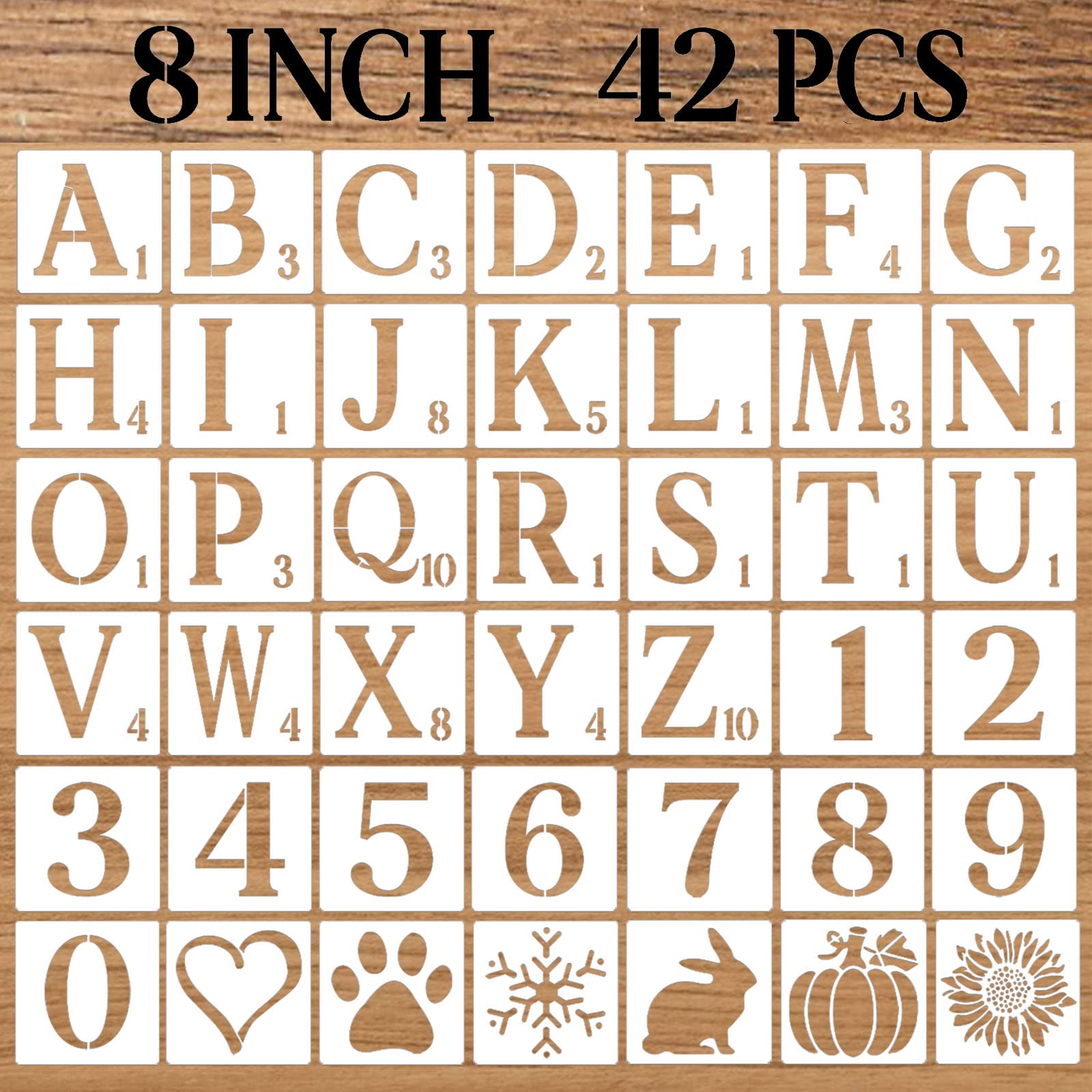 Snapklik.com : 8 Inch Letter Stencils Numbers Craft Stencils, 42 Pcs ...