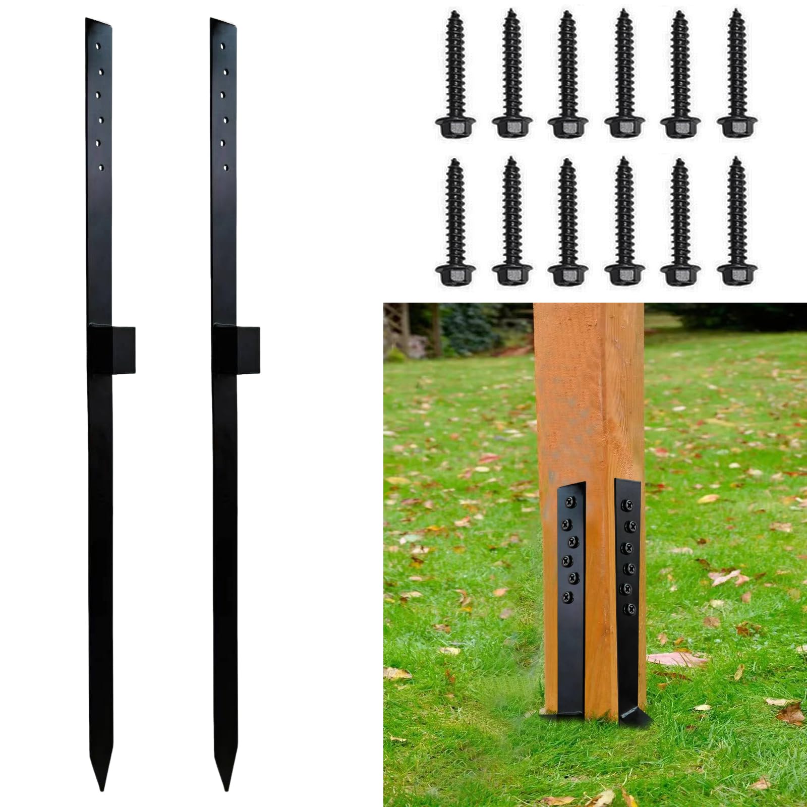 Fence Post Repair Kit, Fence Post Repair Bracket, Fence Post Anchor for ...