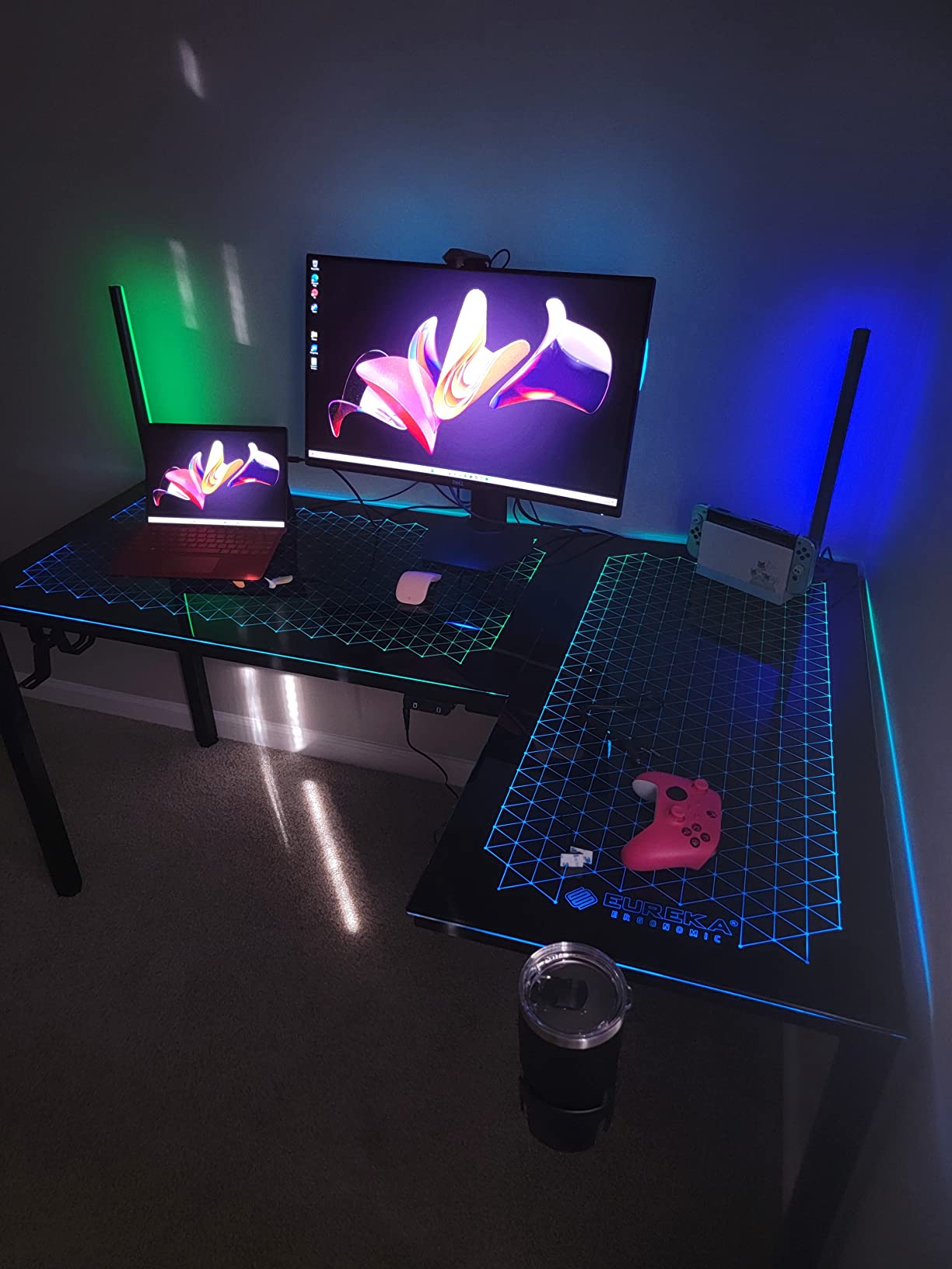 $18/mo - Finance EUREKA ERGONOMIC RGB LED Lights 60 Inch L Shaped ...