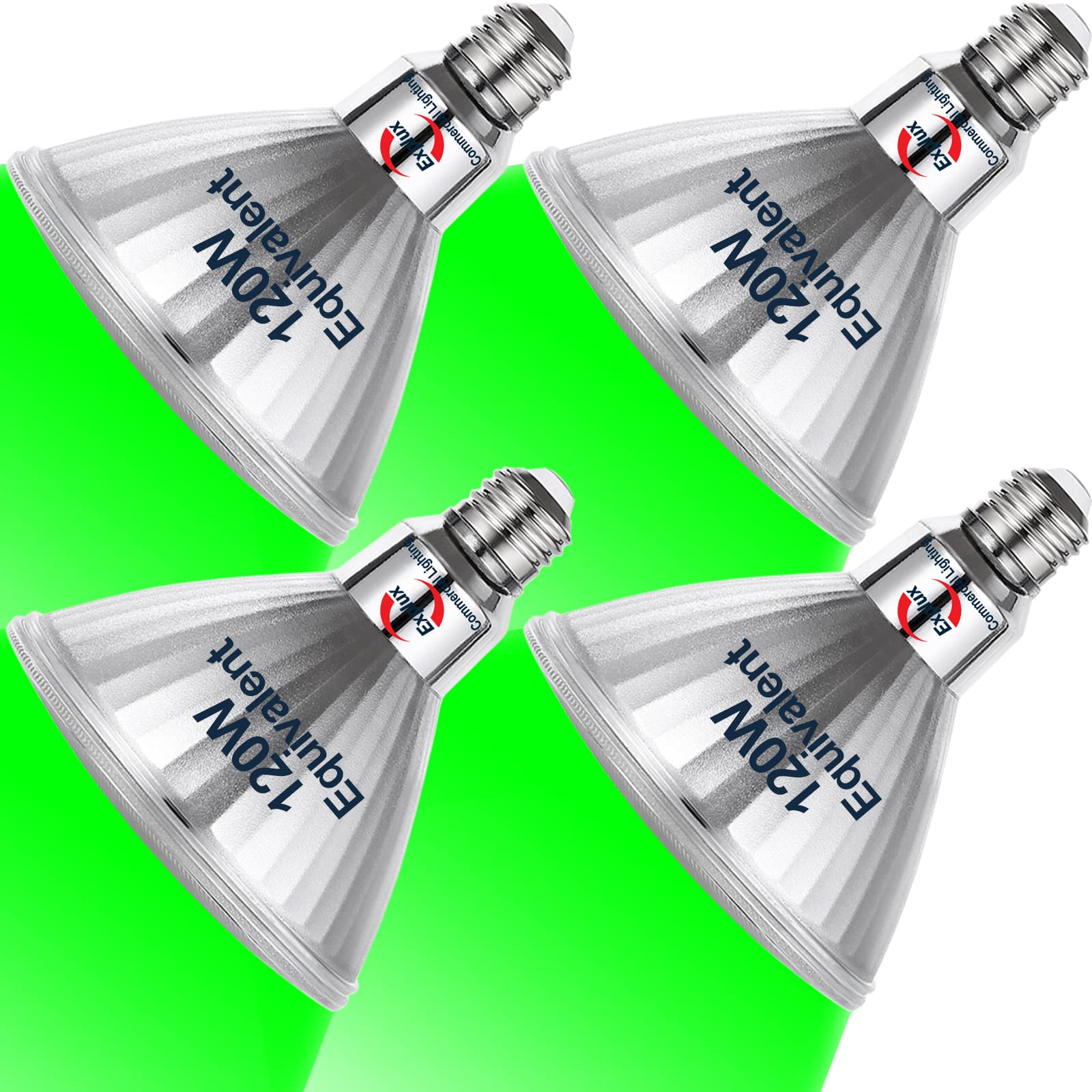 Explux Full Glass LED PAR38 Outdoor Flood Green Light Bulbs, 120W ...