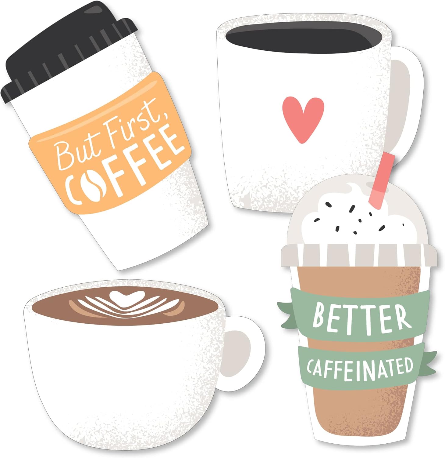 Amazon.com: Big Dot of Happiness But First, Coffee - Decorations DIY ...