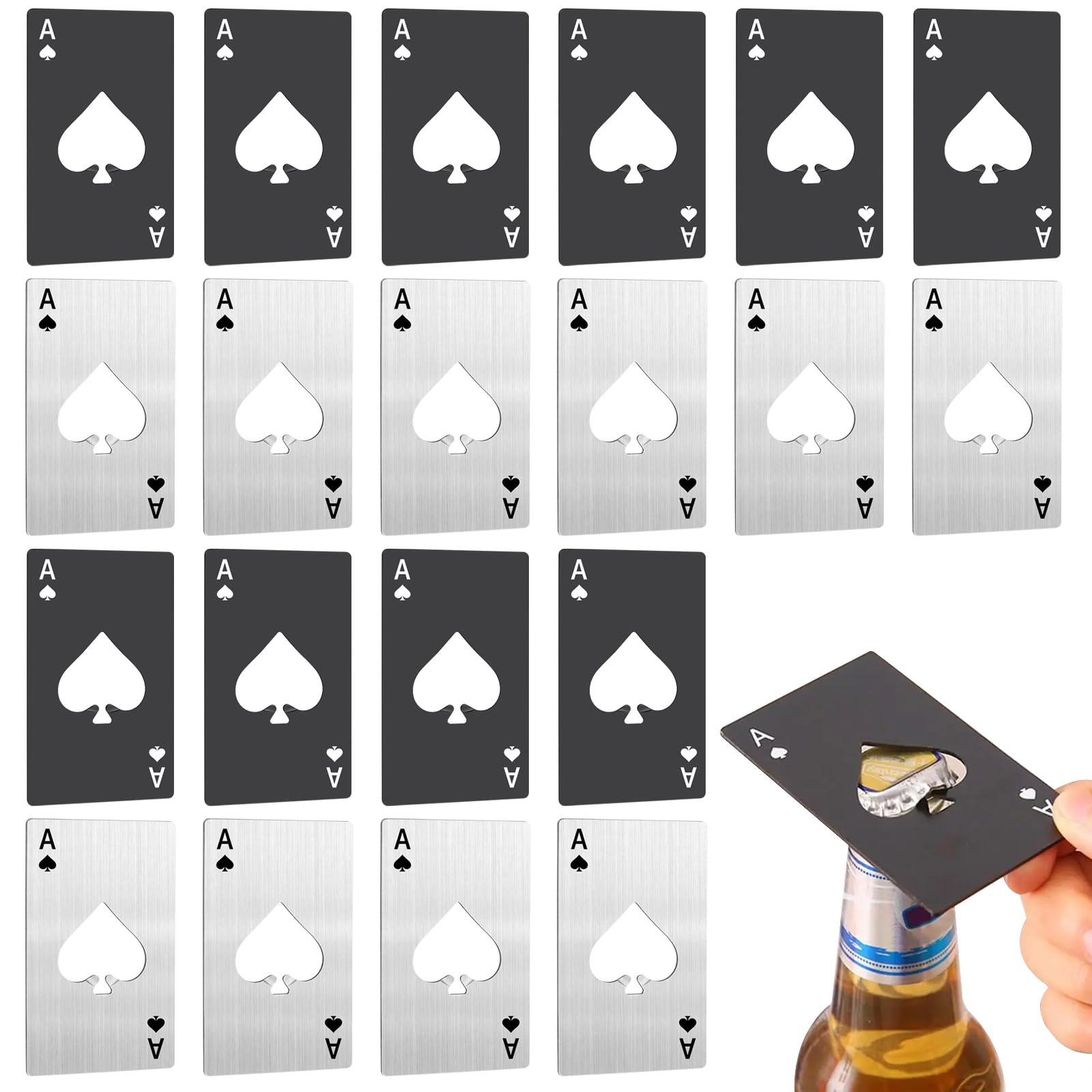 Amazon.com: Worldity 50 Pieces Card Bottle Openers Bulk, Groomsmen Ace ...