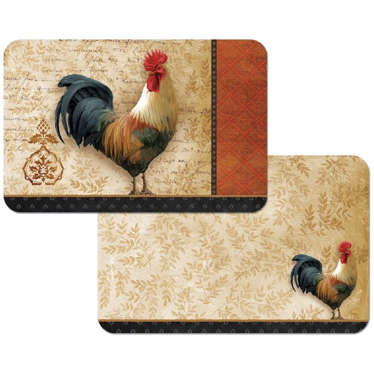 Amazon.com: Reversible Rooster Placemats (Set of 4) Multi Color Nature ...