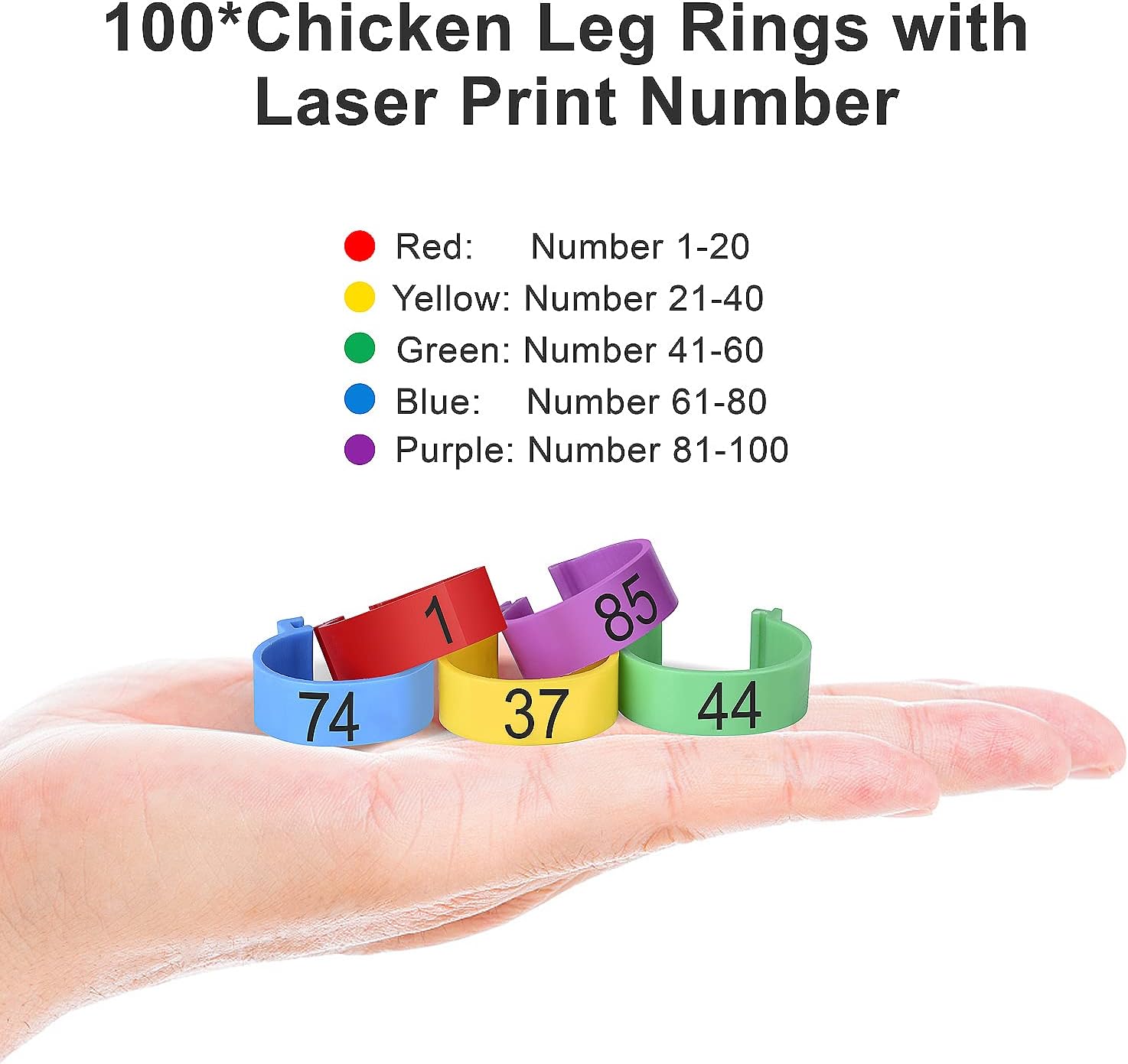 GanKe Chicken Leg Rings Multicoloured Chicken Identification Leg Bands ...