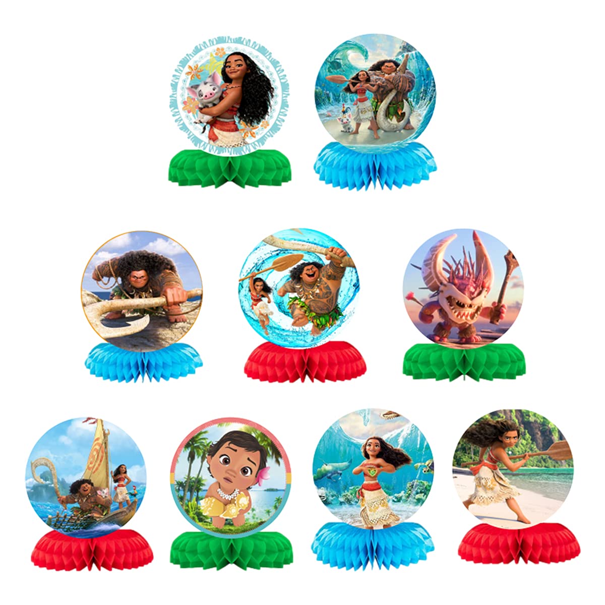 Moana Honeycomb Centerpieces Set Of 9 Moana 3d Table Decorations ...