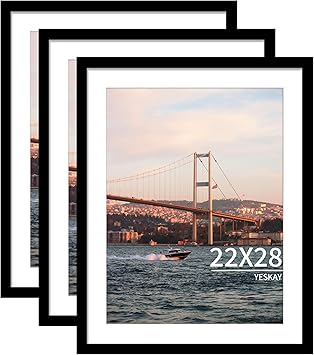 Amazon.com: YESKAY 22x28 Picture Frame Black Set of 3, Display Pictures ...