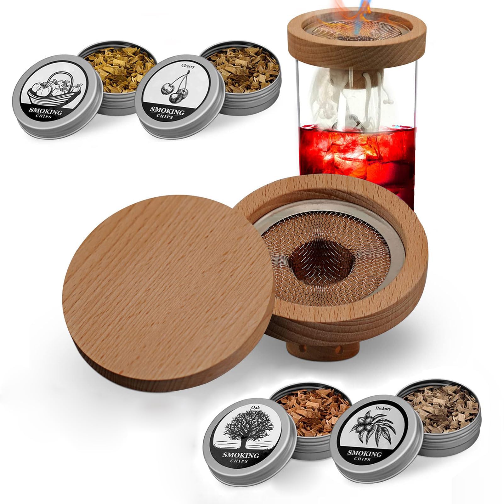 Cocktail Smoker Kit Old Fashioned Cocktail Smoker with Cherry Hickory ...