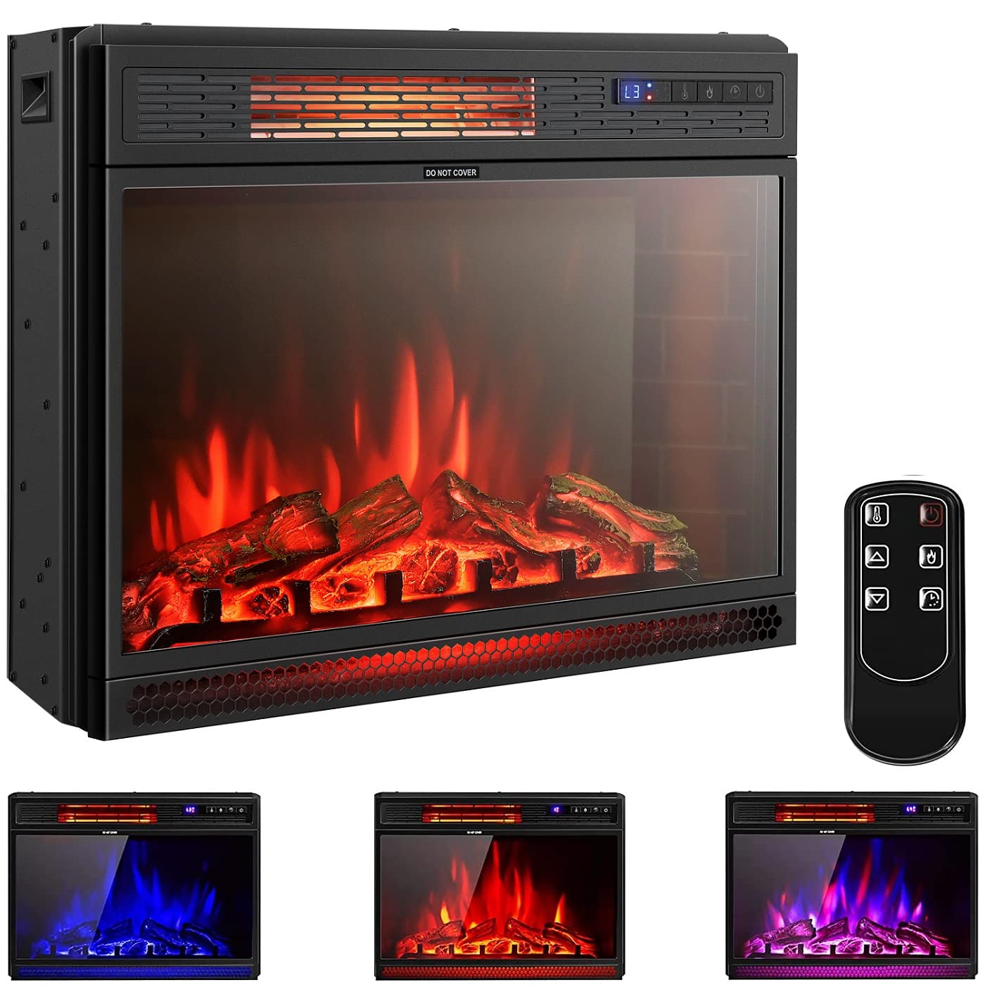 Buy SIMOE 26 Inch Electric Fireplace Inserts, 900/1350W Wall-recessed ...