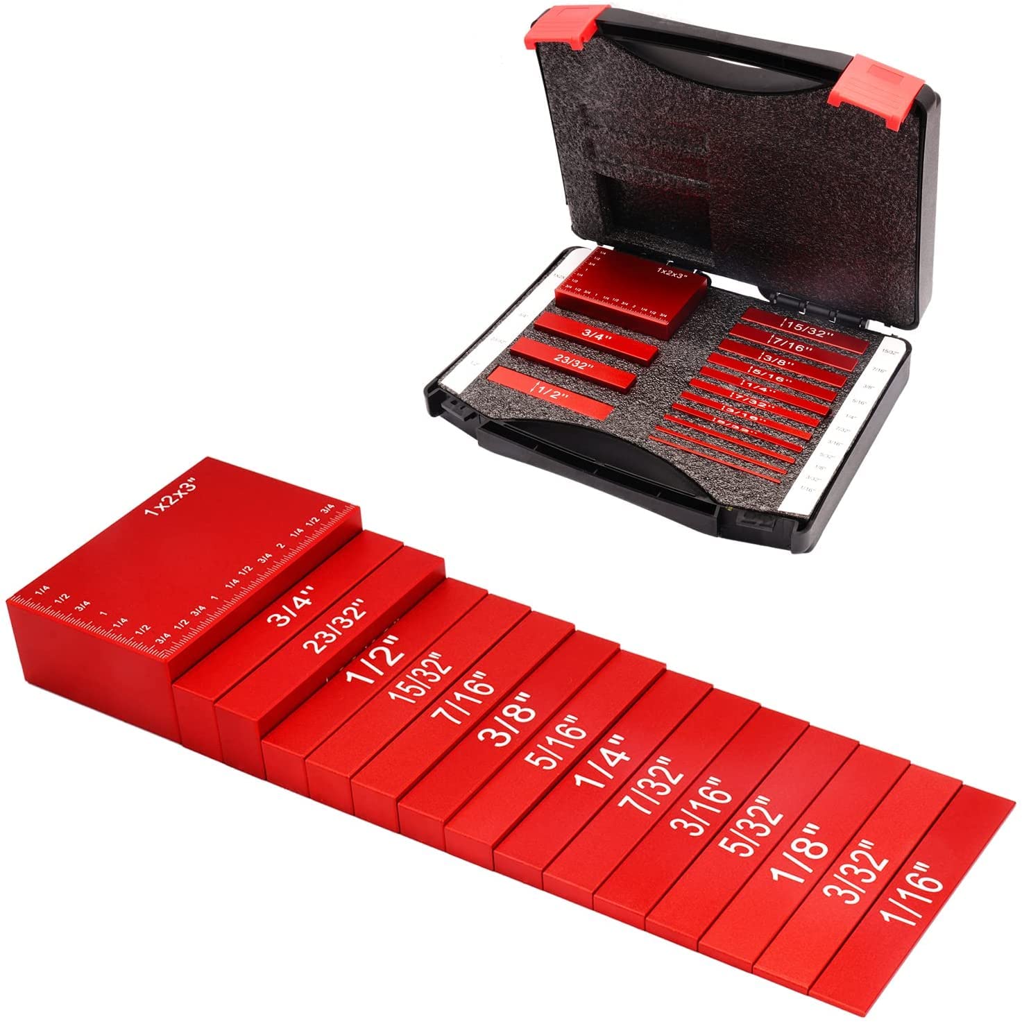 Snapklik.com : Setup Blocks Height Gauge Set,15 PCS Aluminum Height ...