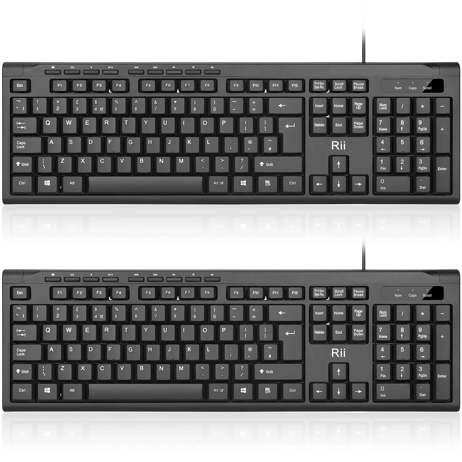 RK907 USB Wired Keyboard Full Size Office Keyboard Compatible with Mac ...