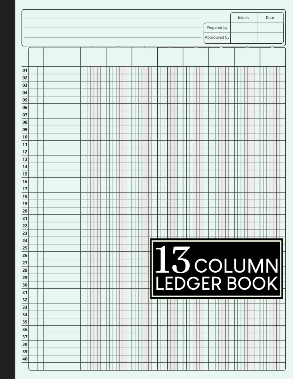 Amazon.com: 13 Column Ledger Book: Large Simple Thirteen Column for ...