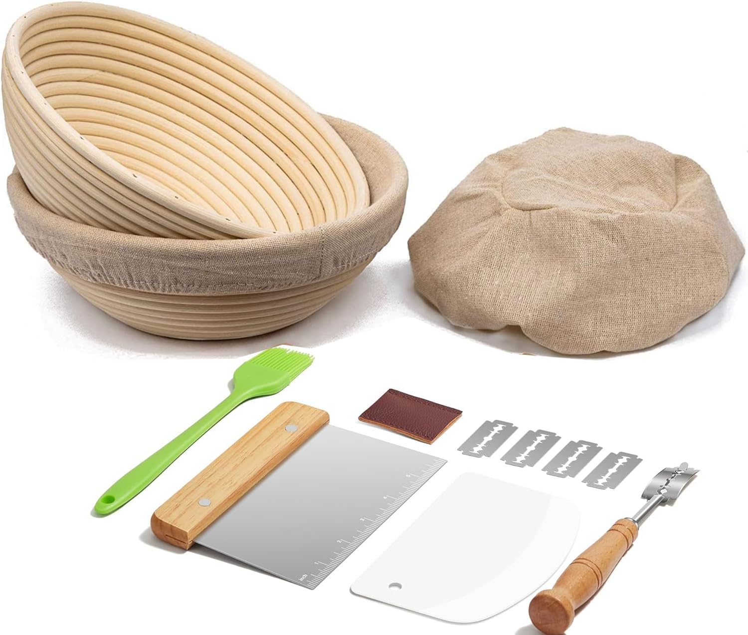 Amazon.com: Banneton Bread Proofing Basket, Sourdough Starter Kit ...