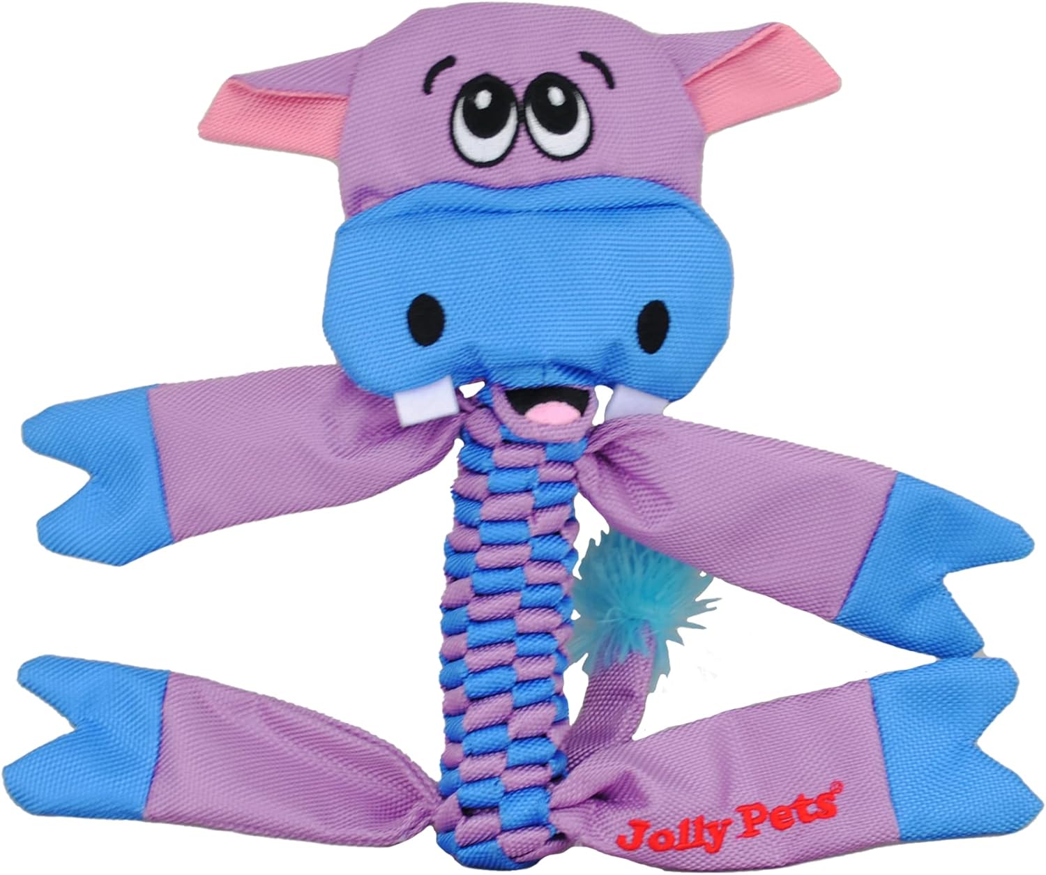 Pet Supplies : Jolly Pets Animal Flathead Tug/Squeak Dog Toy, Hippo ...