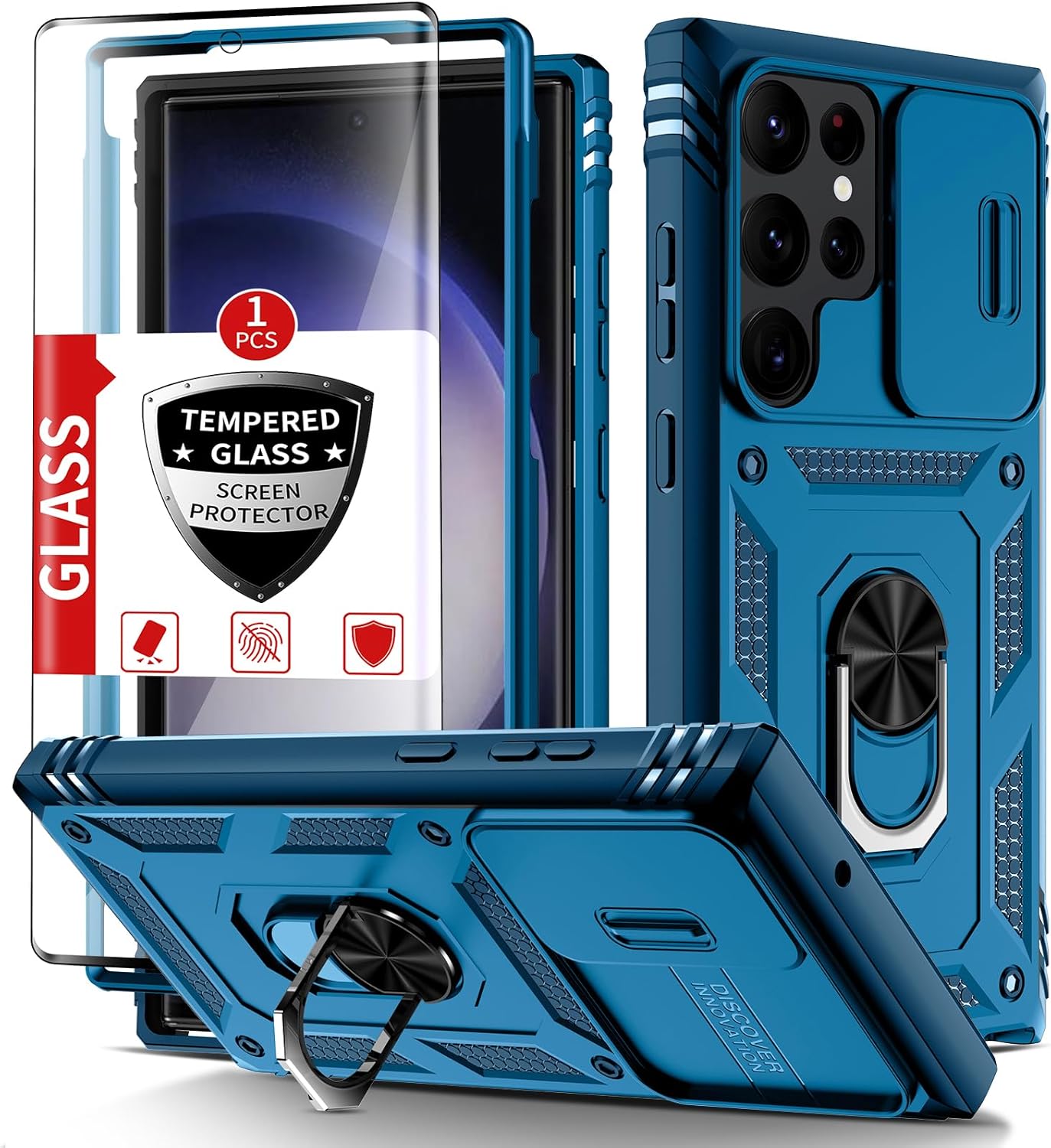 Amazon.com: IYTRRYH for Samsung Galaxy S23 Ultra Case with Glass Screen Protector,with Magnetic ...