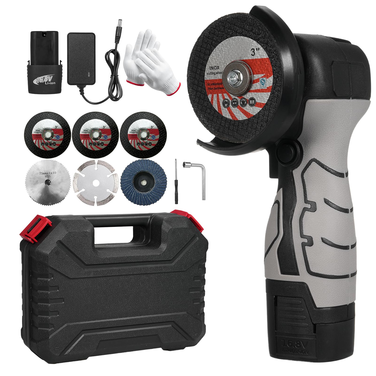 Mini Angle Grinder, Weytoll 7000RPM Cordless Angle Grinder, Mini ...