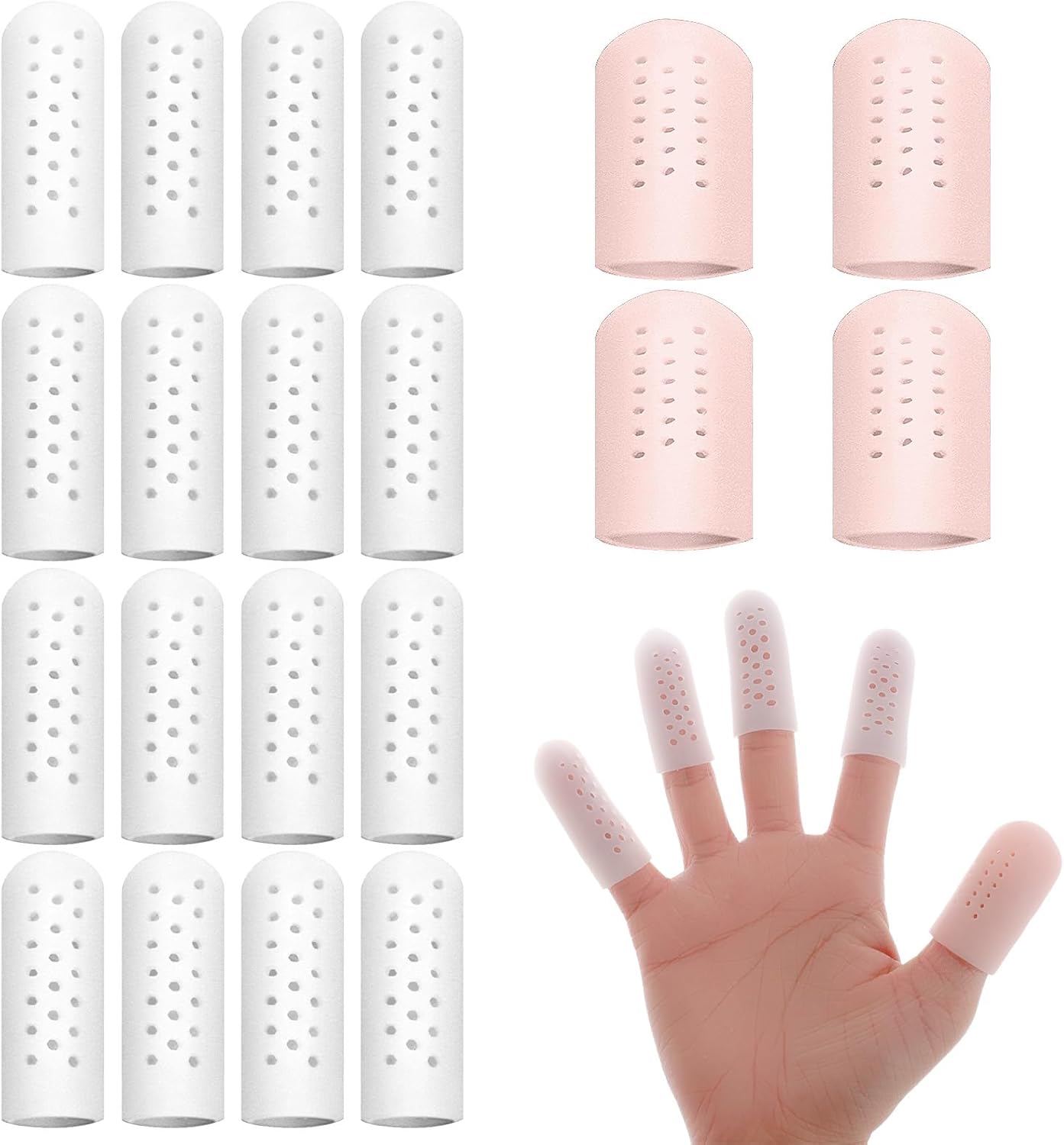 Amazon.com: Giantree 20Pcs Gel Finger Cots with Air Holes, Finger ...