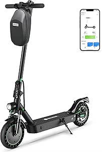 isinwheel S9MAX Electric Scooter with Bag, 10" Solid Tires, 35km PAS Range & 32km/h, 500W ...