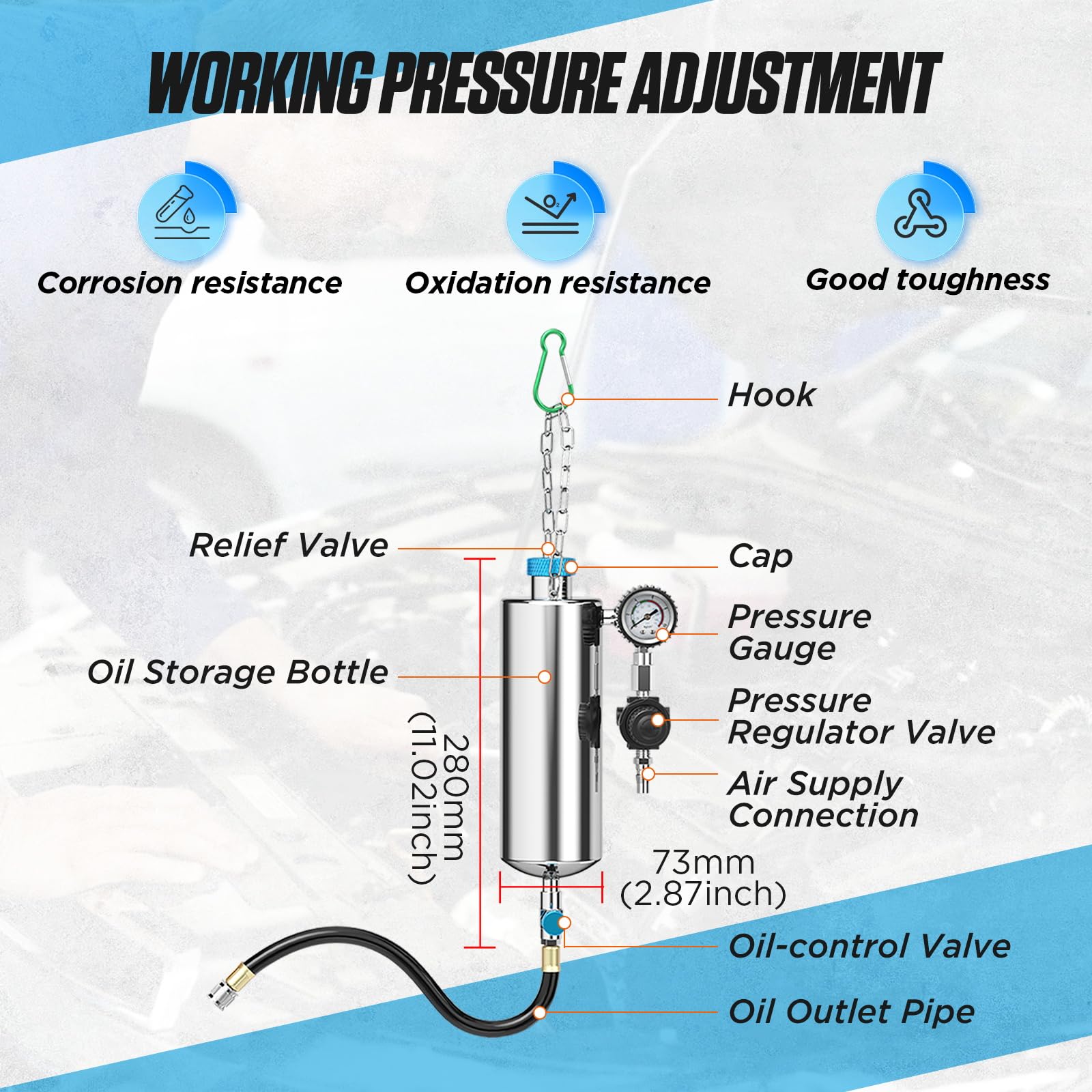 Snapklik.com : Fuel Injector Cleaner Kit 1000ML Automotive 150PSI Fuel ...