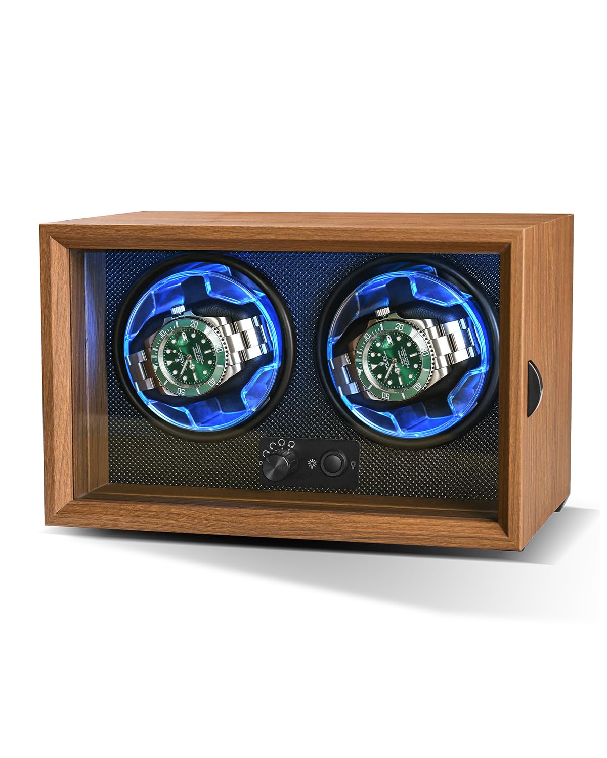 Double Watch Winder, Black Walnut Finish Watch Winders for Automatic ...
