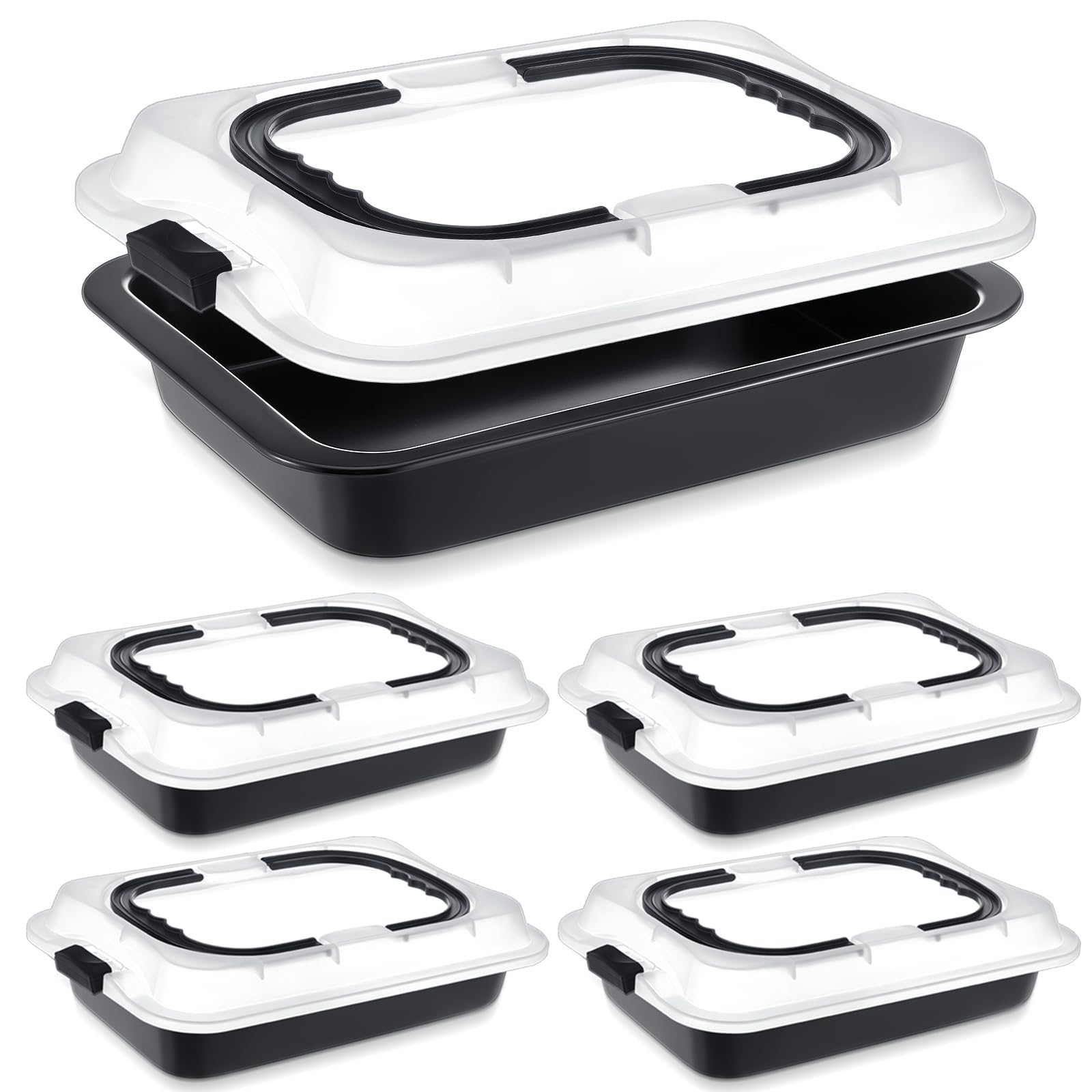 Amazon.com: Qinyoung 4 Pcs Cake Baking Pan with Lid and Handle, 9 x 13 ...