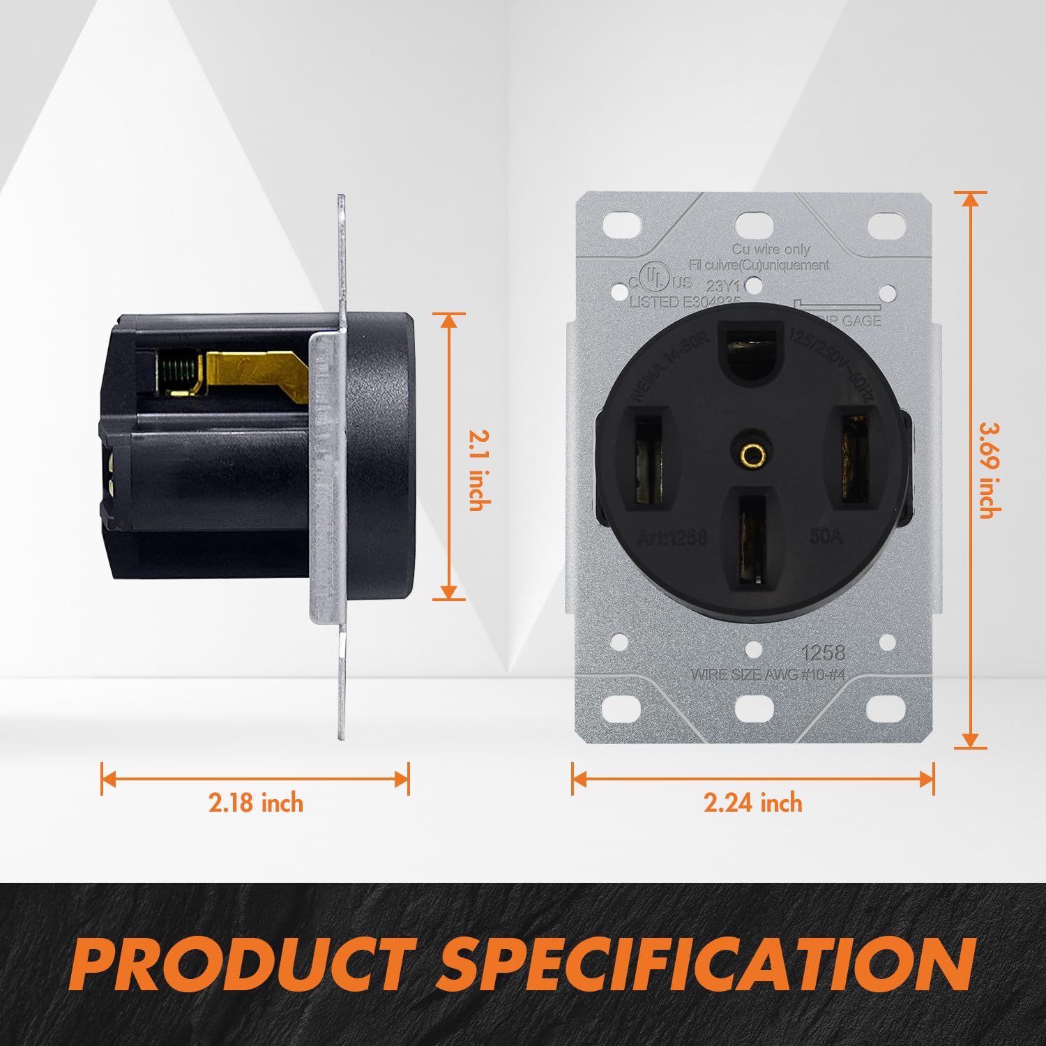 30 A Flush Mount Outlet 50 Amp Flush Mount Triple Plug RV Power Outlet ...