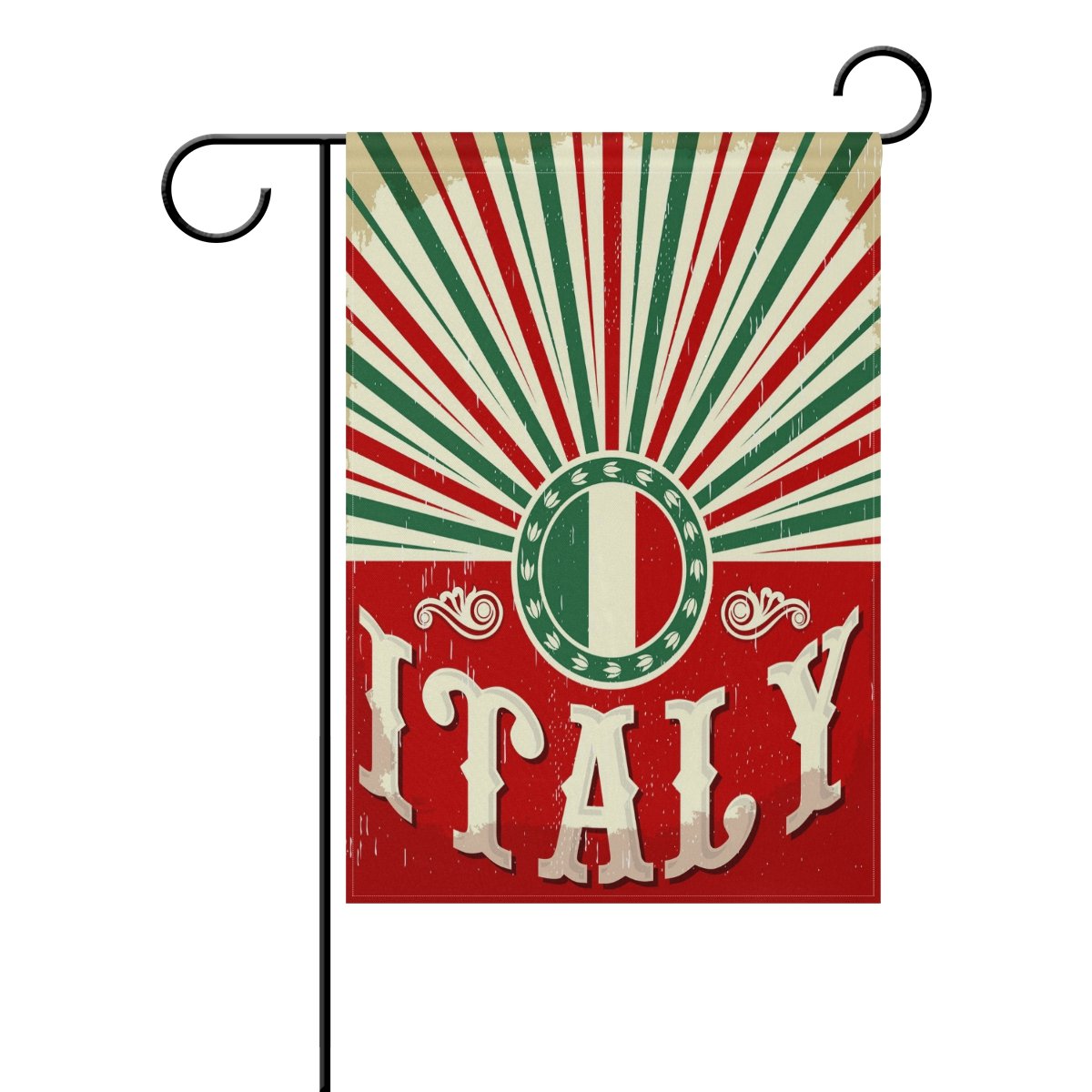 Amazon.com : ALAZA Vintage Old Italian Flag Polyester Garden Flag House ...