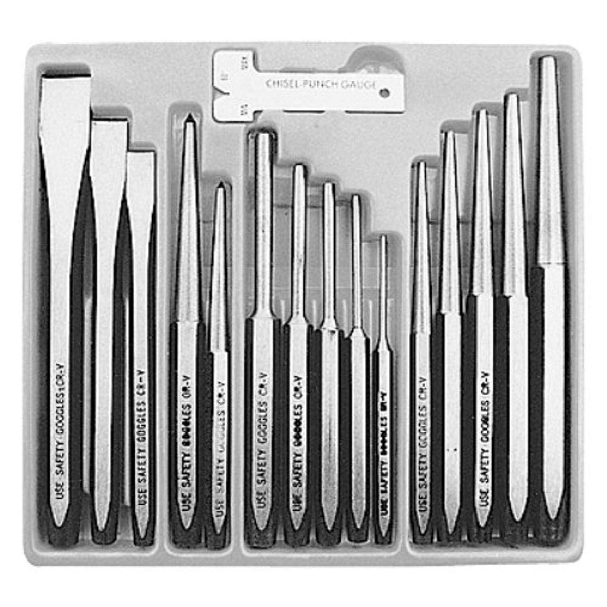 HHIP 8016-0016 Precision Punch and Chisel with Gage, 16 Piece: Amazon ...