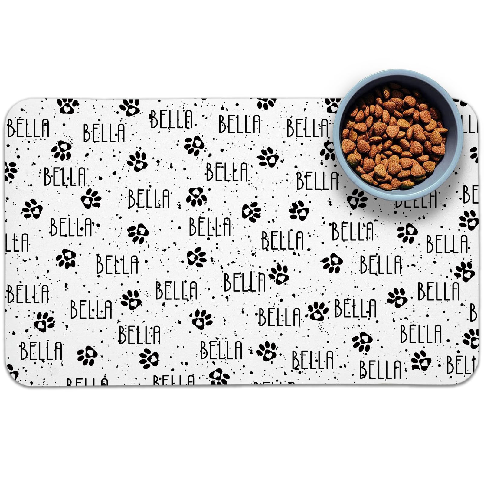 Amazon.com: Personalized Dog Food Mat, Non Slip Personalized Dog Mats ...
