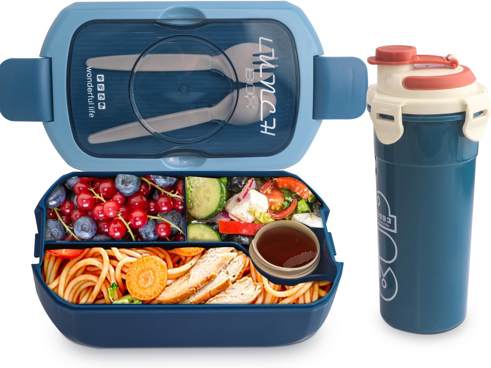 Amazon.com: LOVINA Bento Box for Adult Kids, Stylish Teens Adult Lunch ...