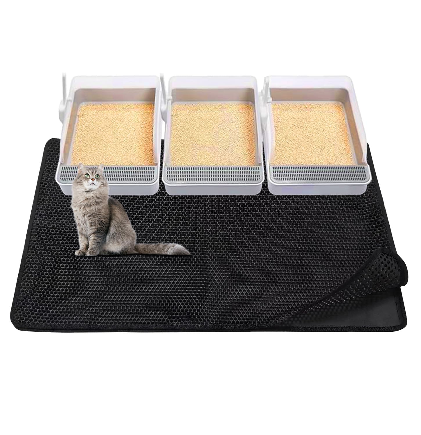 Amazon.com : TidyNuts Cat Litter Mat,45"x32" Extra Large Cat Litter Box ...