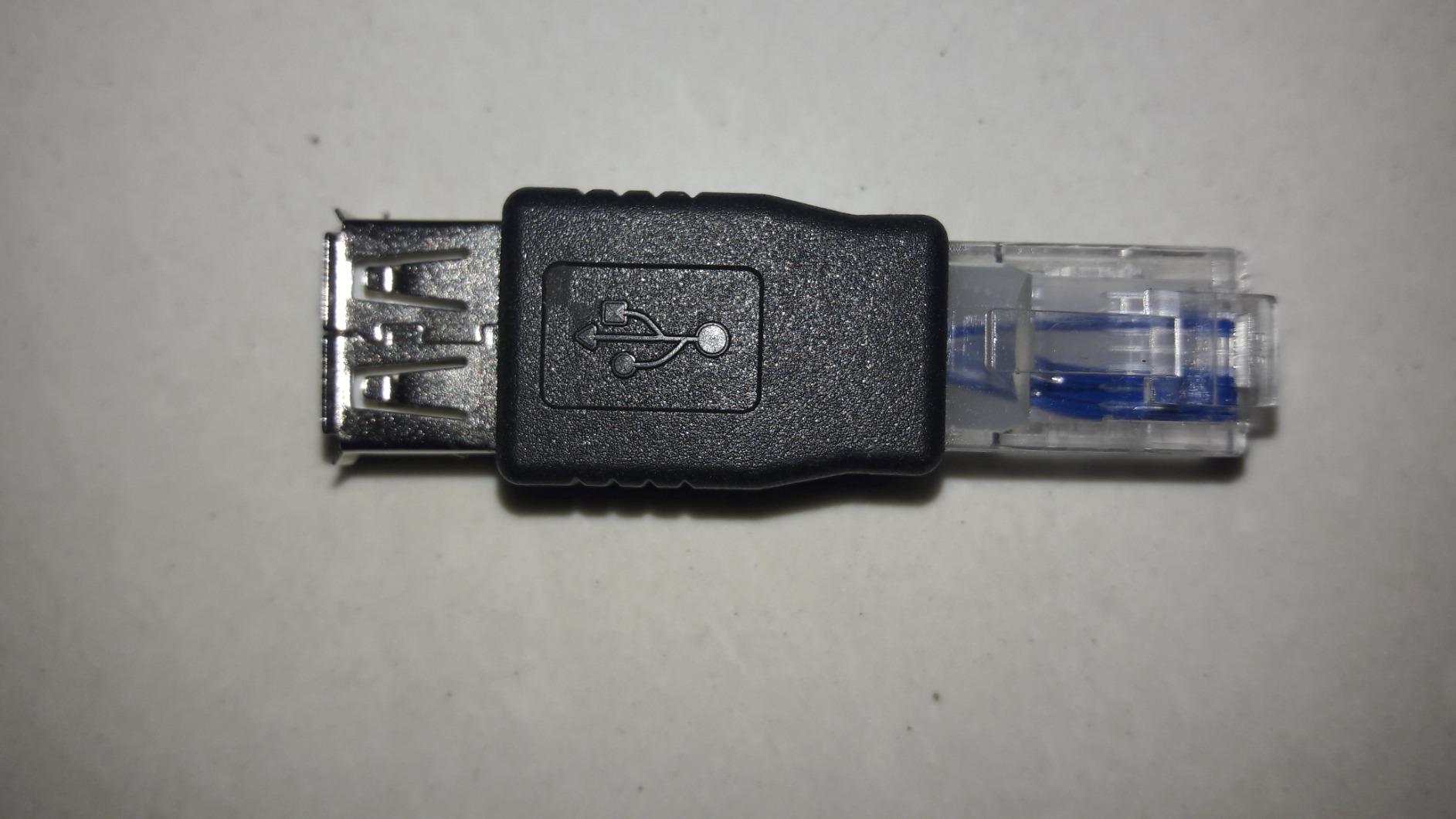 FNT USB A Female F to Ethernet RJ45 Male Router Adapter Plug Socket LAN ...