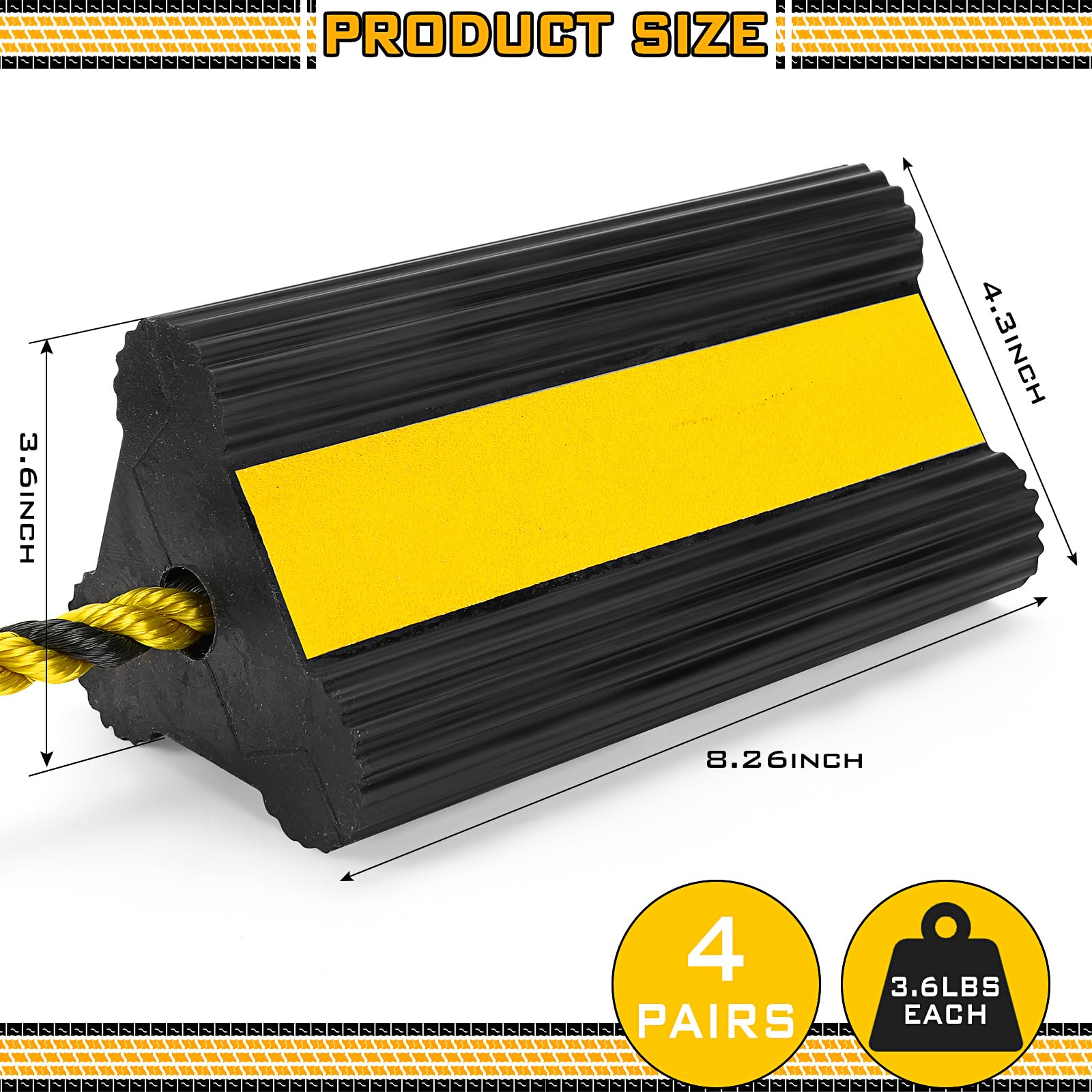 Snapklik.com : Datanly 4 Pair Heavy Duty Wheel Chocks For RV Trailer ...