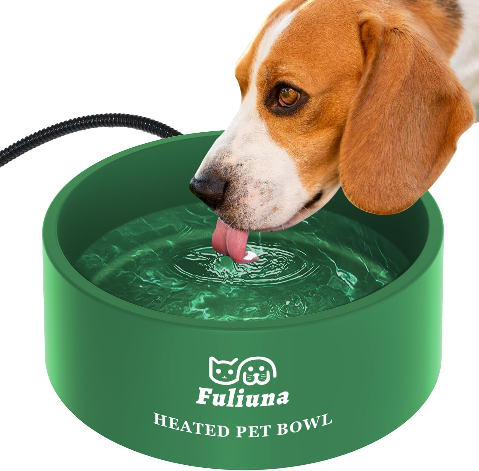 Amazon.com : Fuliuna Large Heated Water Bowl, Outdoor Heated Dog Bowl ...