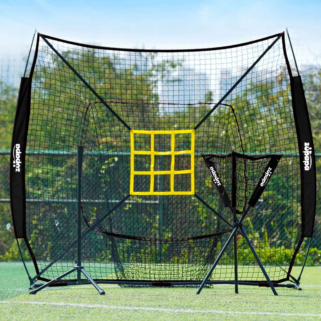 Zupapa 7x7 Feet Baseball Softball Hitting Pitching Net Tee Caddy Set ...