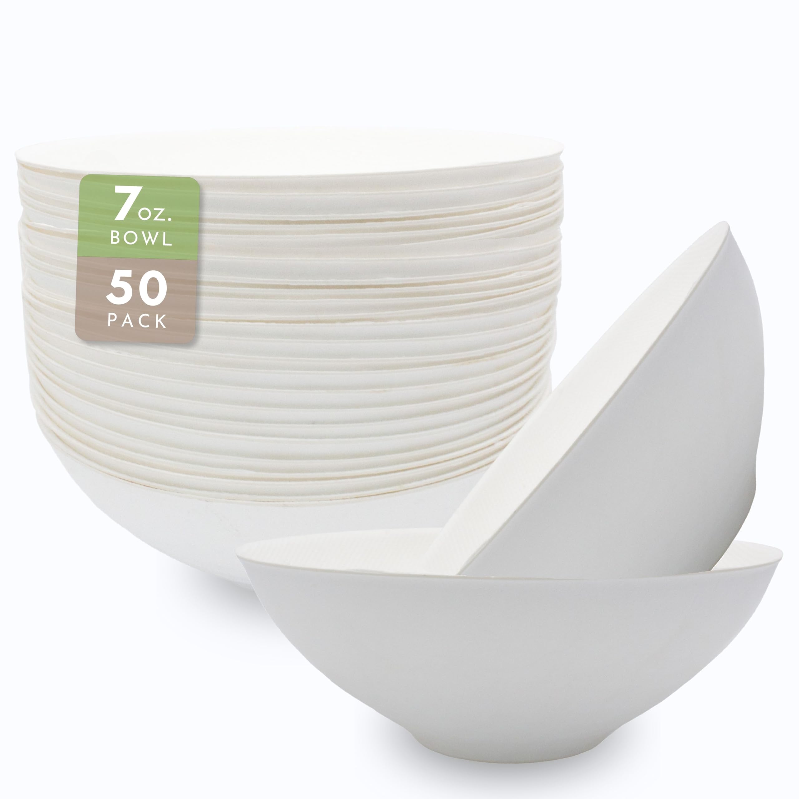 Amazon.com: 50ct Sugarcane 7oz Small Modern White Bowl Eco Friendly ...