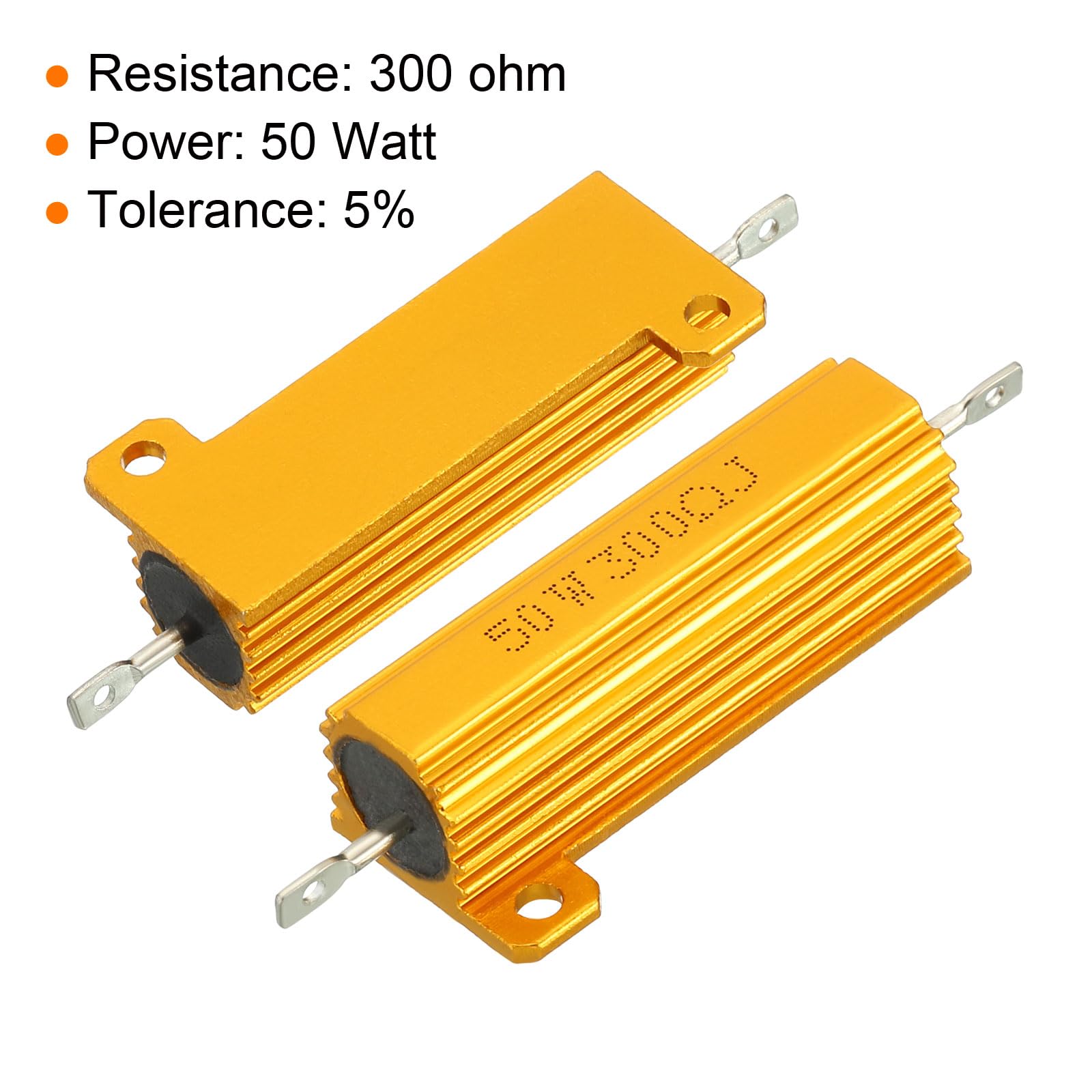 100W 100 Ohm Aluminum Shell Resistor, 5 Pack Aluminum Housing Resistor ...