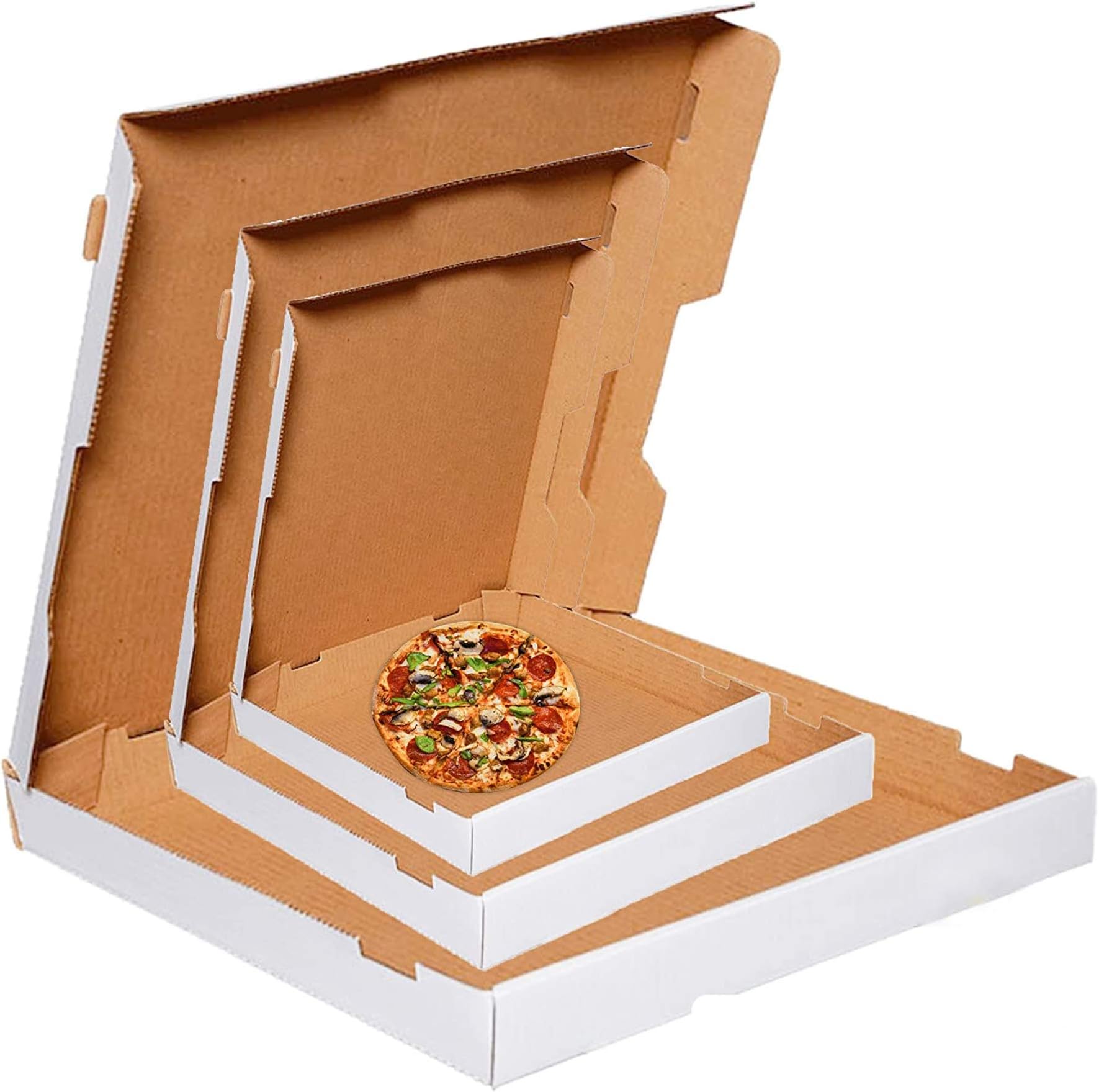 Brown Cardboard Plain Takeaway Style Postal Postage Pizza Boxes (9 ...