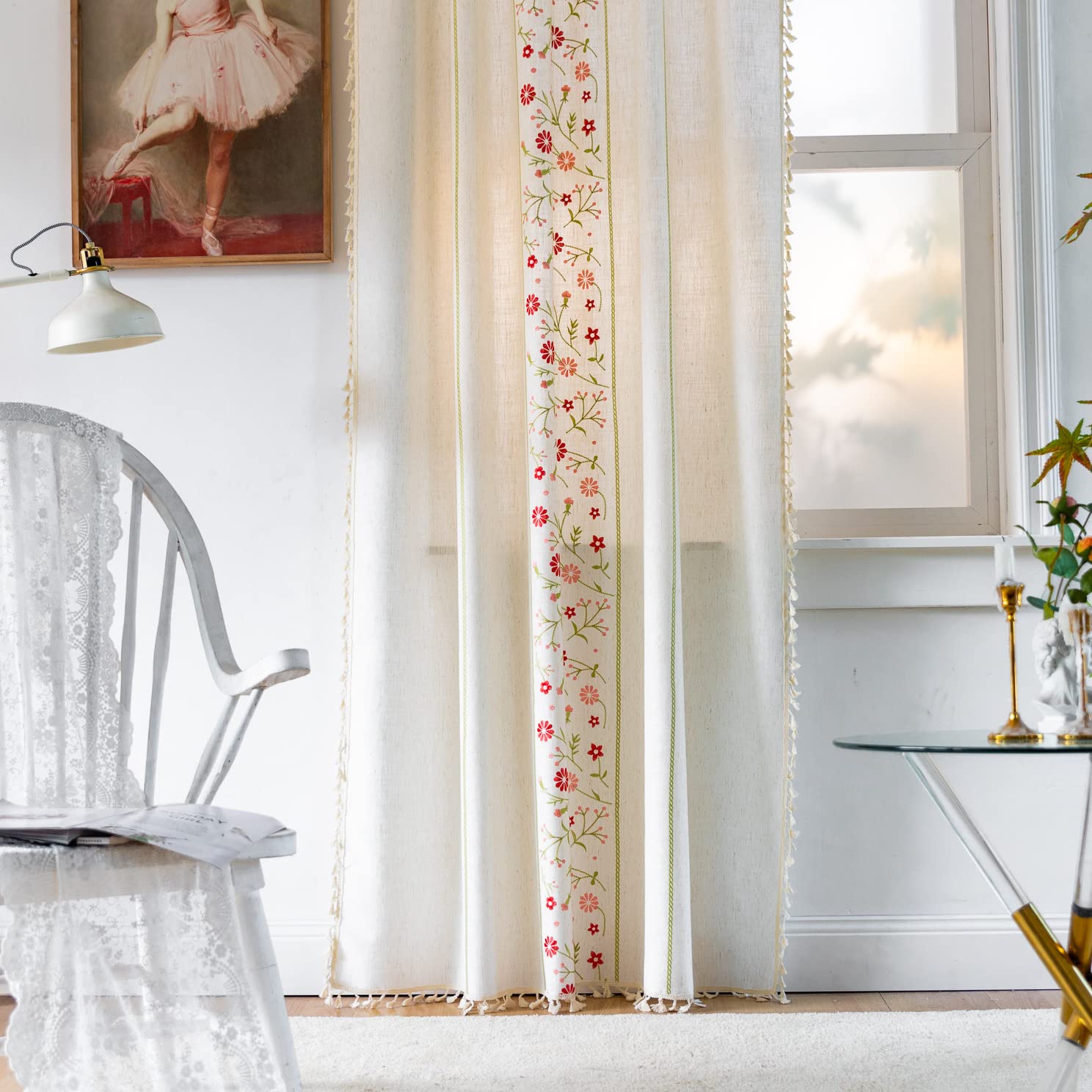 Vintage Country Living Room Curtains