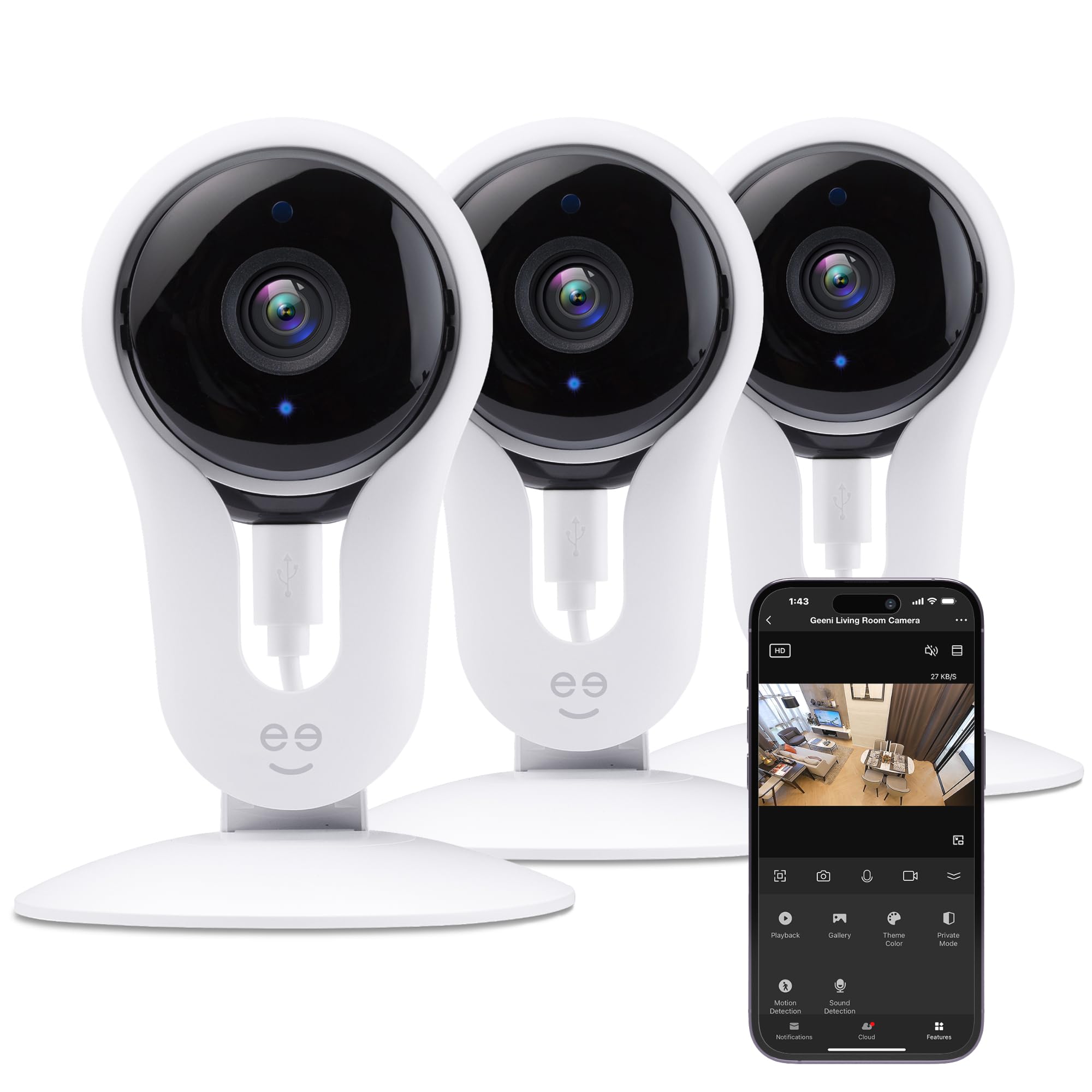 Amazon.com : Geeni Aware 1080p HD Smart Camera – 3 Pack - Indoor Home ...