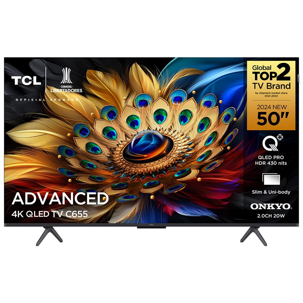 TCL QLED TV 50” C655 4K UHD GOOGLE TV DOLBY VISION ATMOS | Amazon.com.br