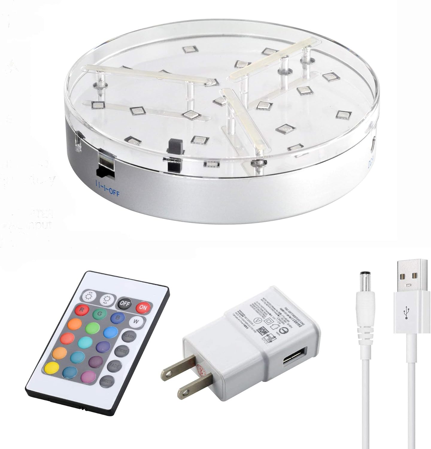 Amazon.com: KITOSUN LED Light Base 6" Round Rechargeable RGB Multicolor ...